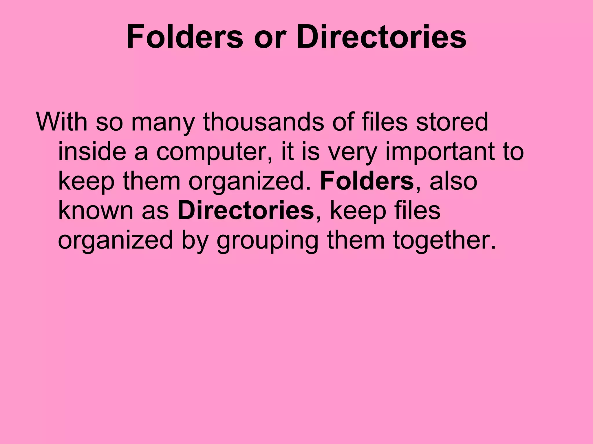 Computer lesson 7 files & folders | PPT