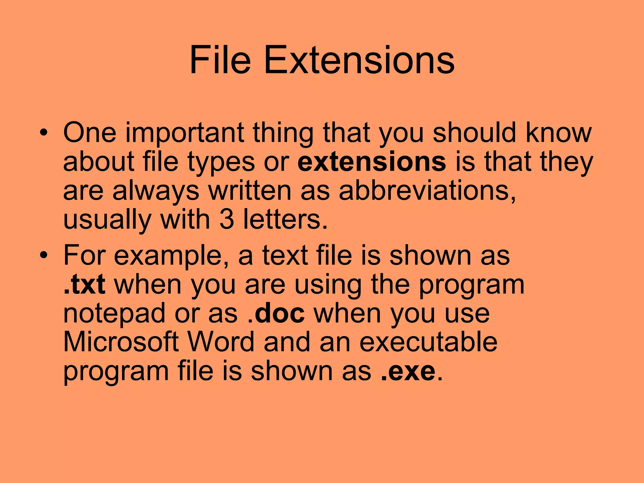 Computer lesson 7 files & folders | PPT