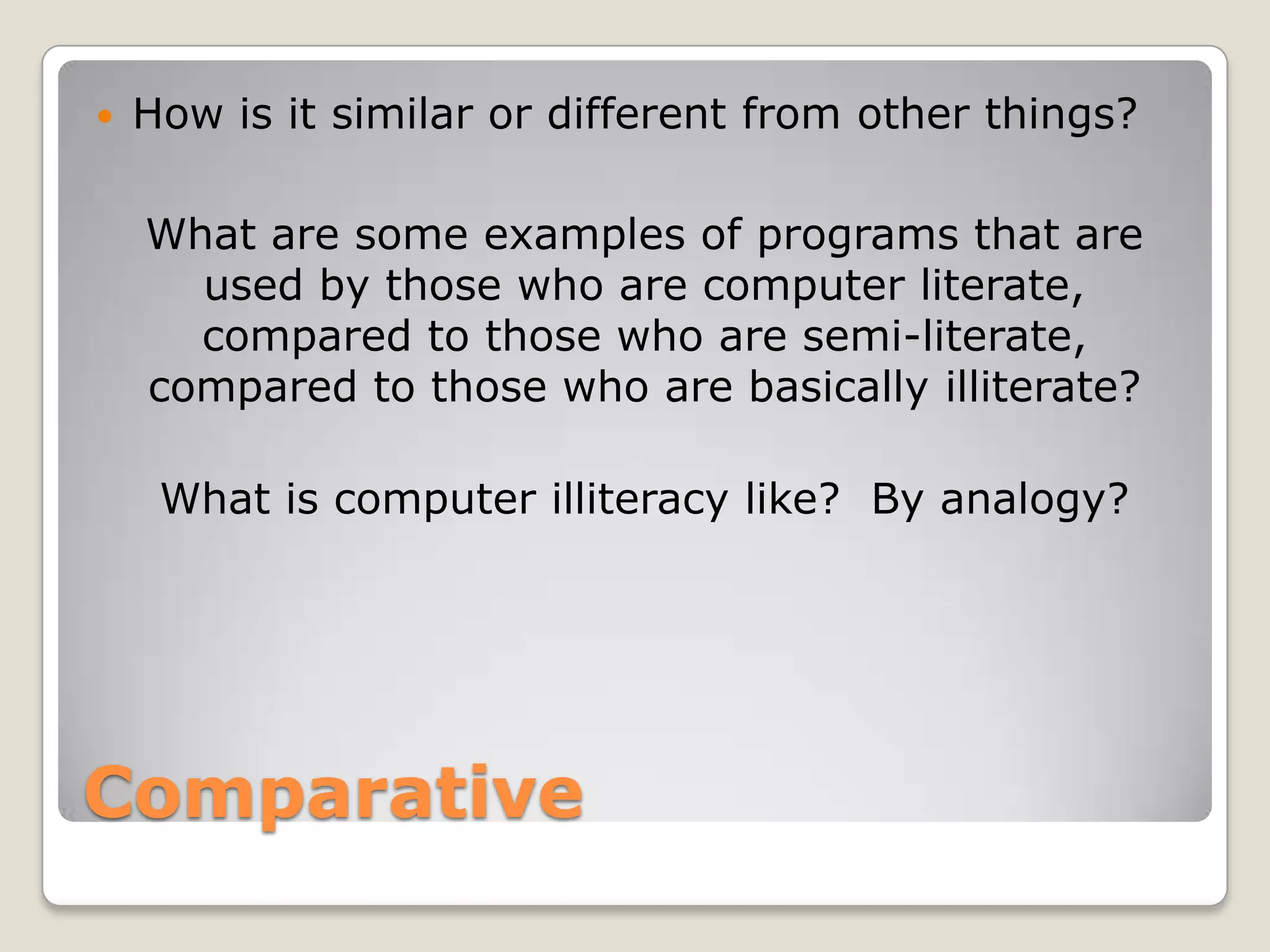 Computer Literacy | PPTX