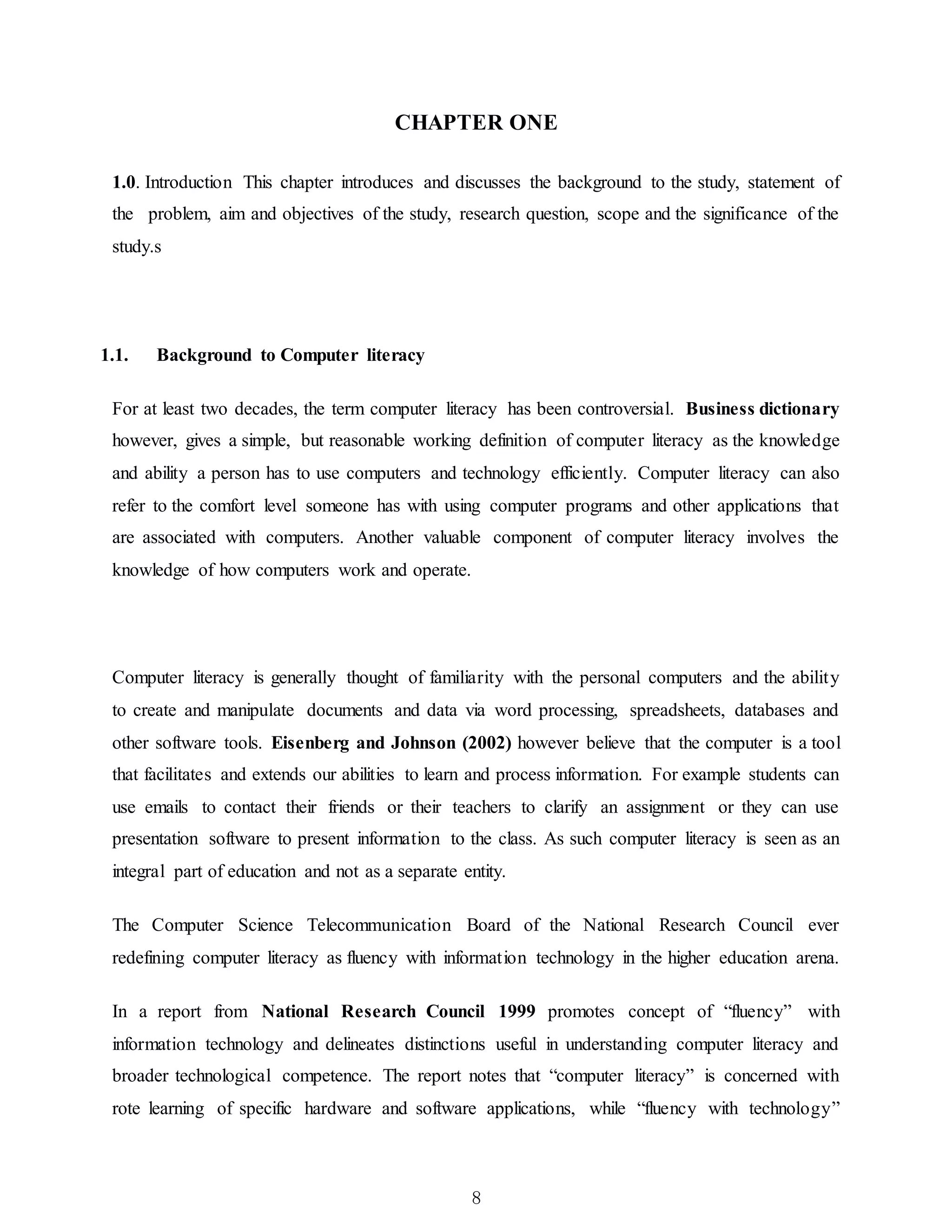 Computer literacy course for university students | DOCX