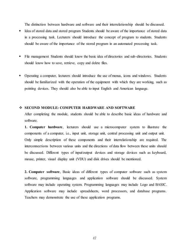 Computer literacy course for university students | DOCX | Internet for ...