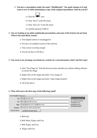 Computer literacy test | PDF