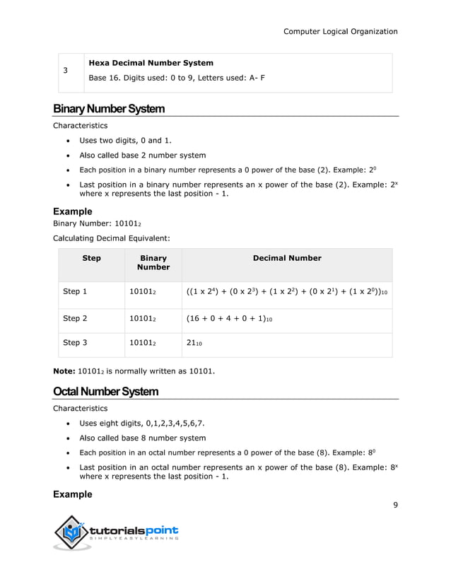 Computer logical organization_tutorial | PDF