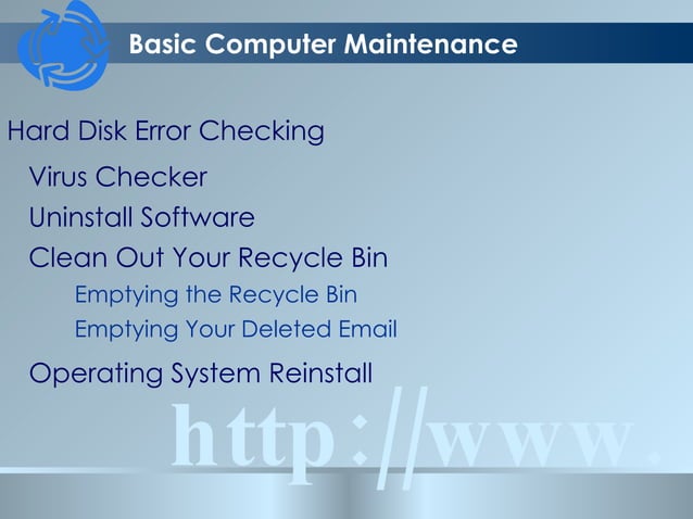 Computer maintenance | PPT | Internet for Beginners | Internet