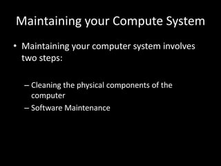 Computer maintenance | PPTX