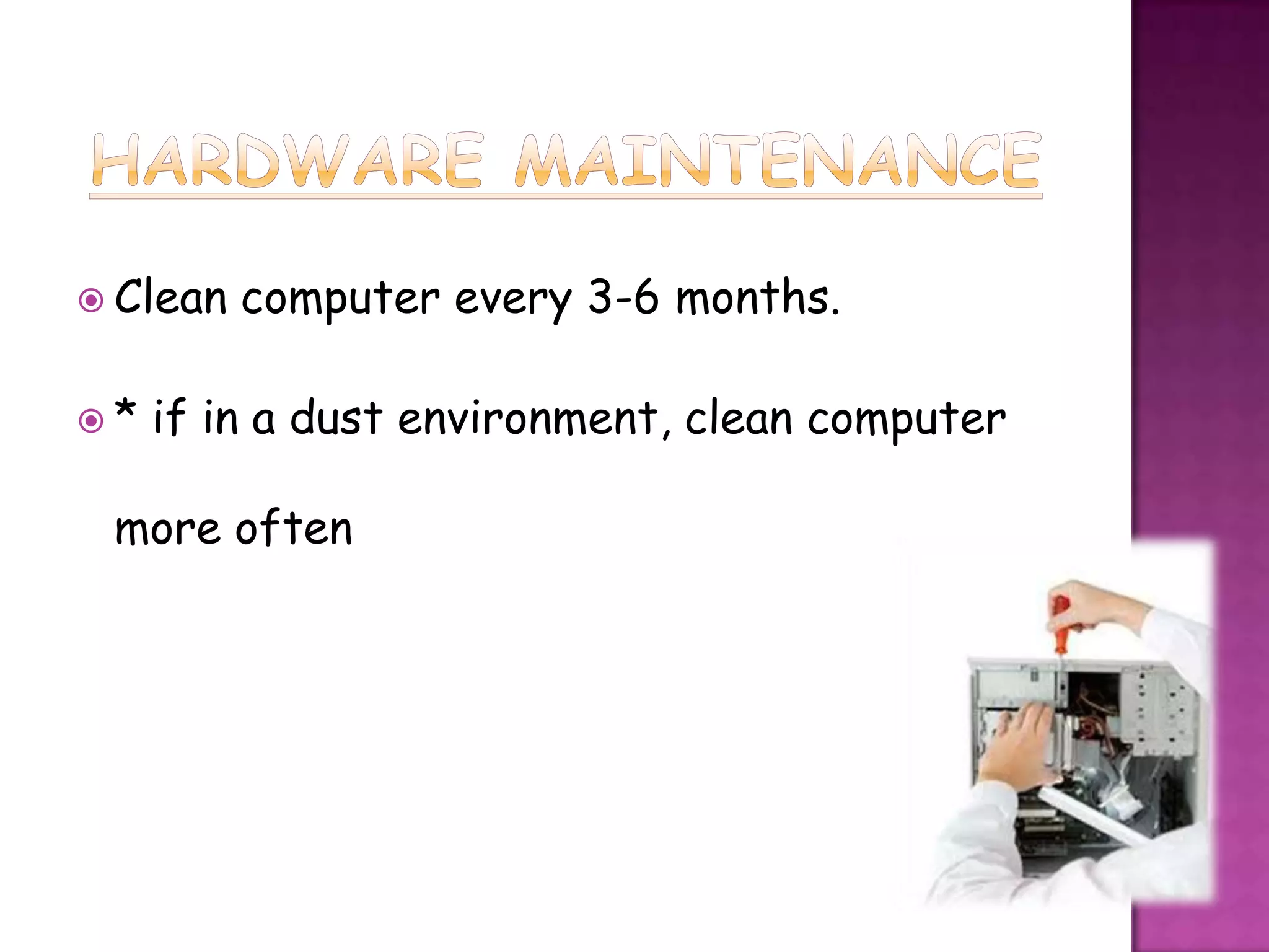 Computer maintenance | PPT