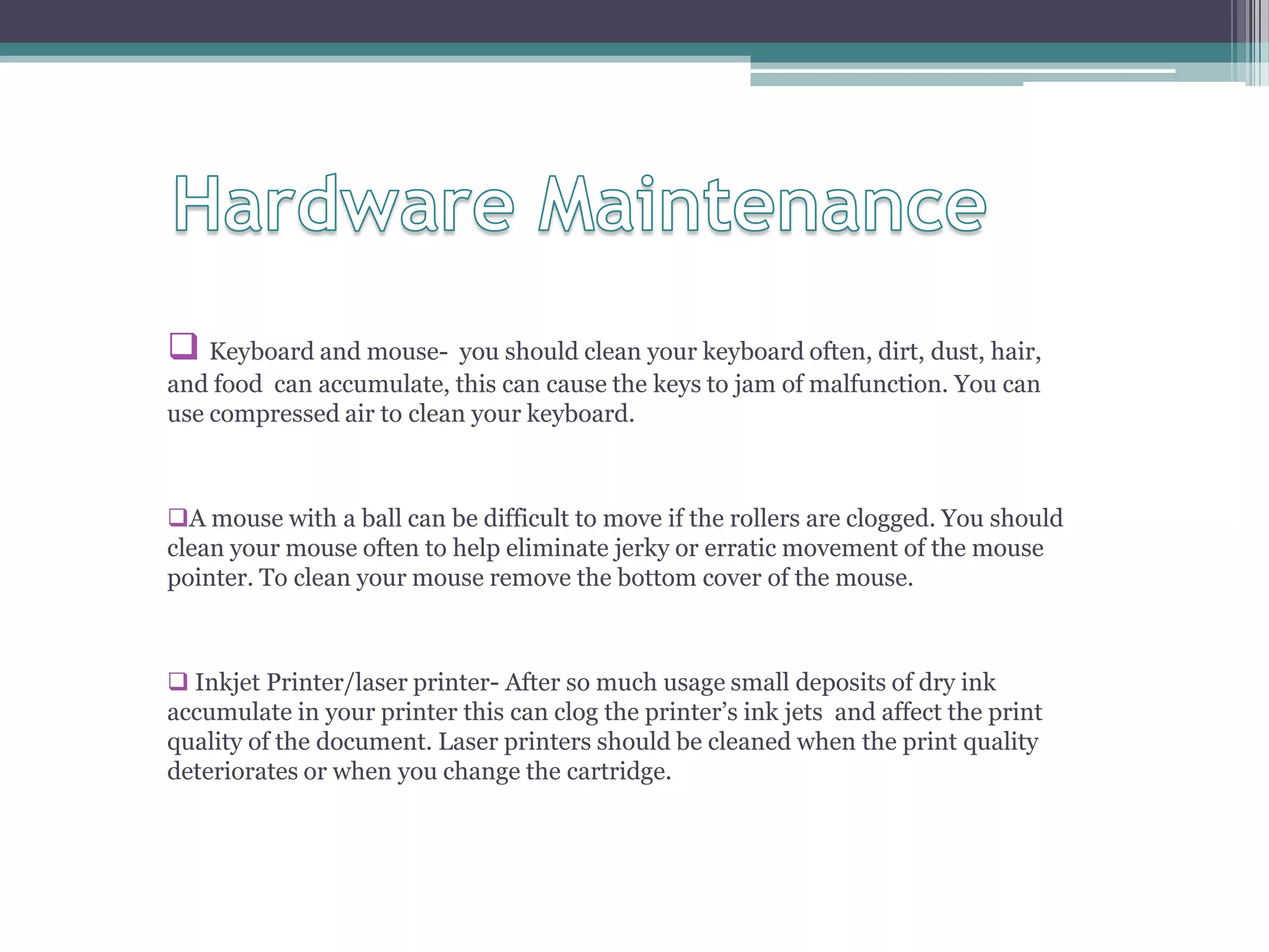 Computer maintenance lesson 4 | PPTX