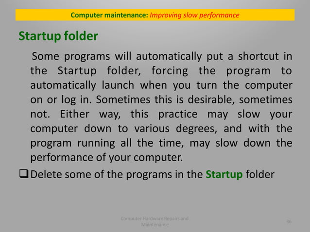Computer Maintenance Presentation.pptx | Data Storage and Warehousing | Computing