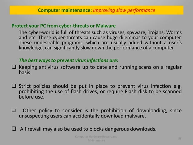 Computer Maintenance Presentation.pptx | Data Storage and Warehousing | Computing