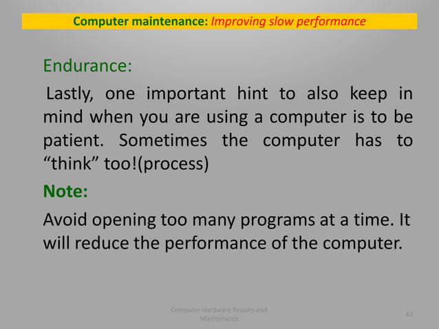 Computer Maintenance Presentation.pptx | Data Storage and Warehousing ...