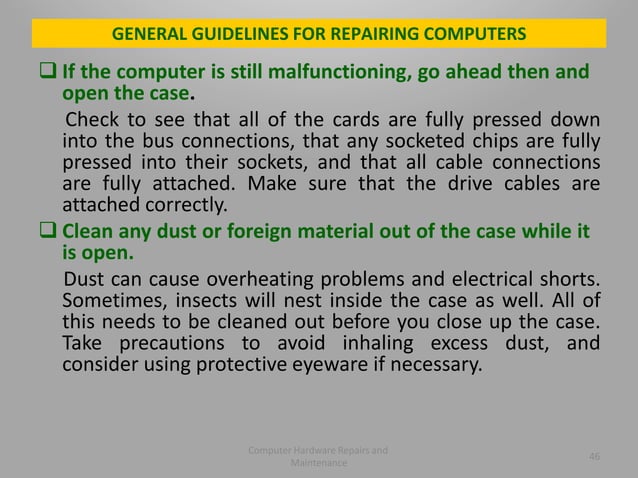 Computer Maintenance Presentation.pptx | Data Storage and Warehousing ...
