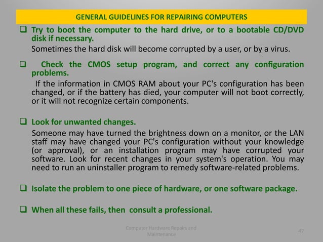 Computer Maintenance Presentation.pptx | Data Storage and Warehousing ...
