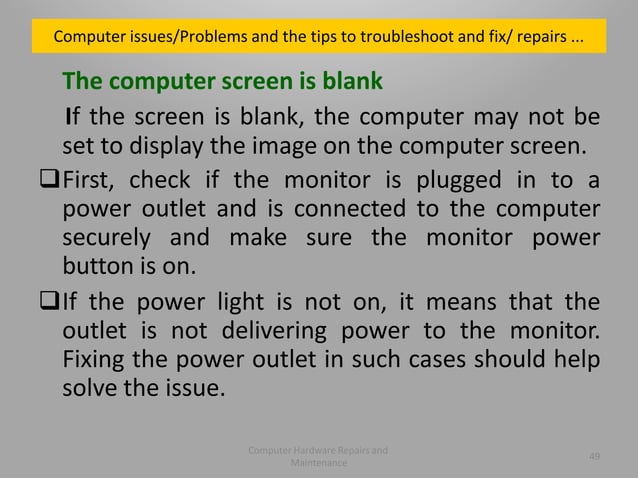 Computer Maintenance Presentation.pptx | Data Storage and Warehousing ...