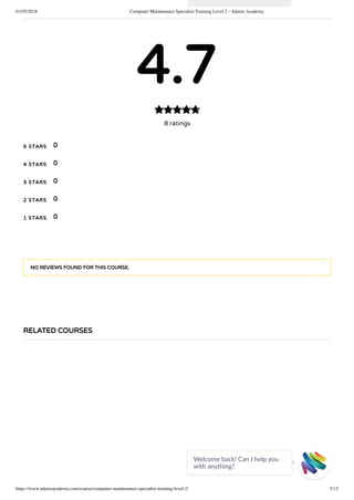 Computer maintenance specialist training level 2 - Adams Academy | PDF