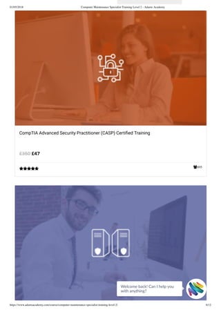 Computer maintenance specialist training level 2 - Adams Academy | PDF