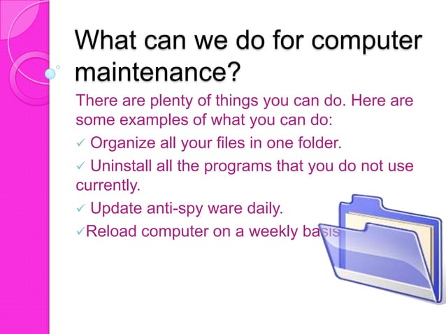 Computer Maintennace By Shianna McCune (Power point) | PPTX