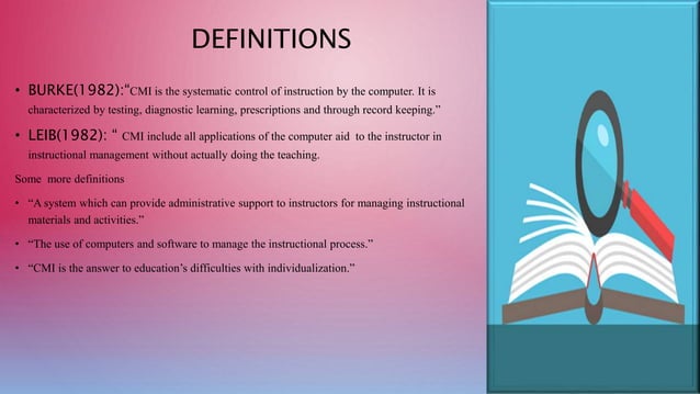 COMPUTER MANAGED INSTRUCTION | PPTX | Education industry | Industries