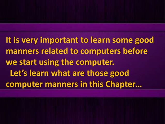 Computer Manners grade 1 & 2 ppt | PPTX