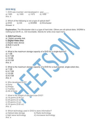 Computer MCQ Question Bank in English for all Competitive Exams ...