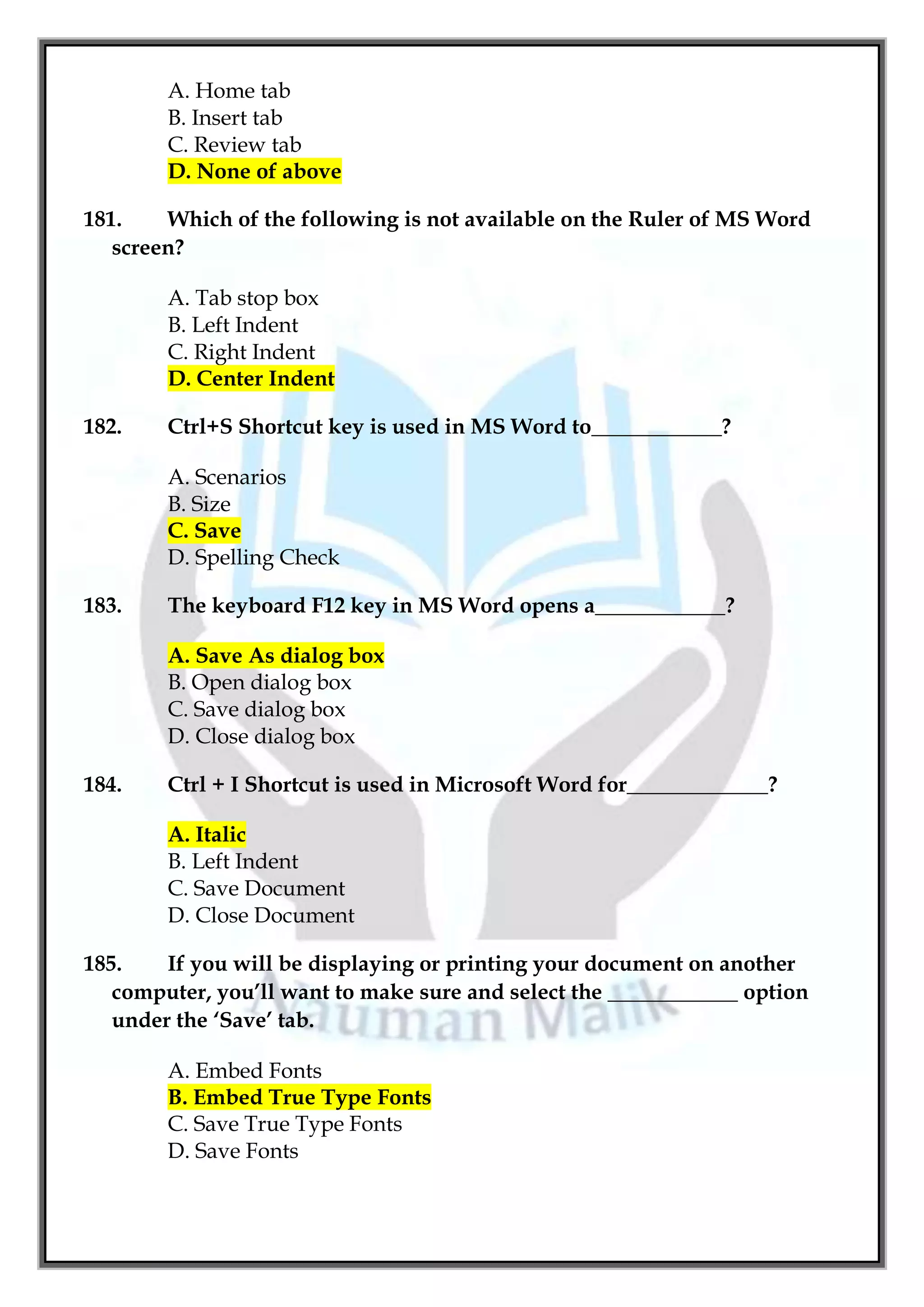 Computer Mcqs.pdf | Desktop Publishing | Computer Software and Applications