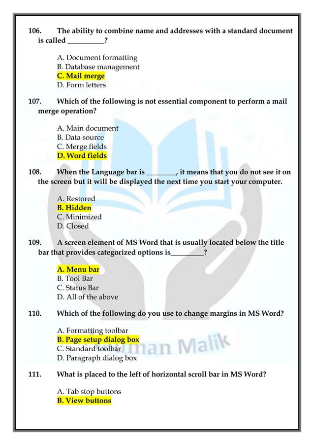 Computer Mcqs.pdf | Desktop Publishing | Computer Software and Applications