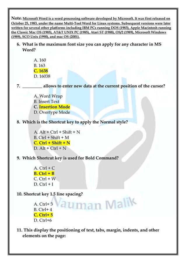 Computer Mcqs.pdf | Desktop Publishing | Computer Software and Applications