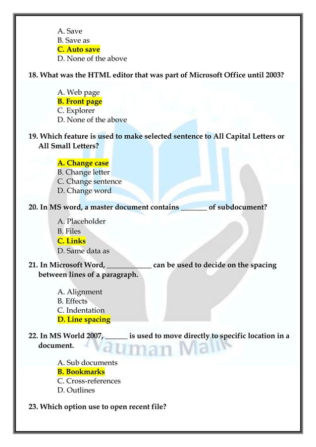 Computer Mcqs.pdf | Desktop Publishing | Computer Software and Applications