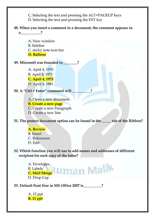 Computer Mcqs.pdf | Desktop Publishing | Computer Software and Applications