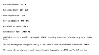 Computer Important Shortcut Keys help for all competitive exams | PPTX
