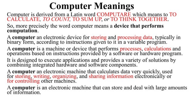 Computer meanings | PPTX
