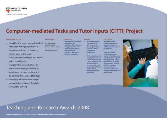 Computer Mediated Tasks And Tutor Inputs Citti Project Hugh Starkey