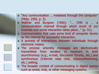 Computer mediated communication | PPT