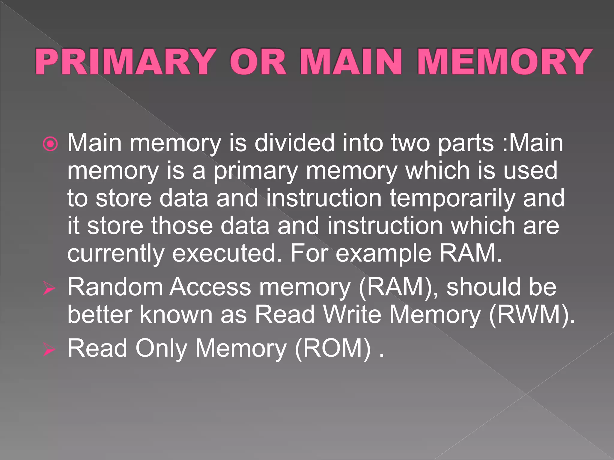 Computer memory & Memory Storage Devices. | PPTX