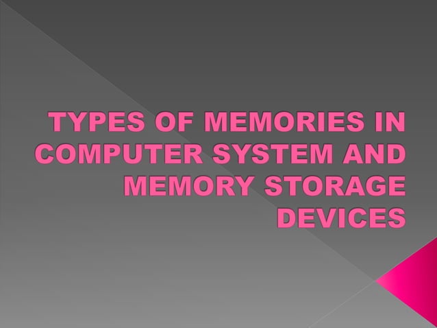 Computer memory & Memory Storage Devices. | PPTX | Data Storage and Warehousing | Computing