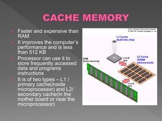 Computer memory & Memory Storage Devices. | PPTX | Data Storage and Warehousing | Computing