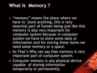 Computer memory | PPTX
