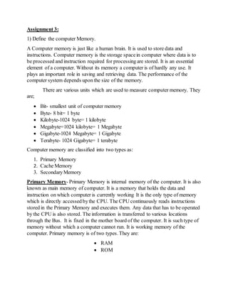 Computer memory | PDF