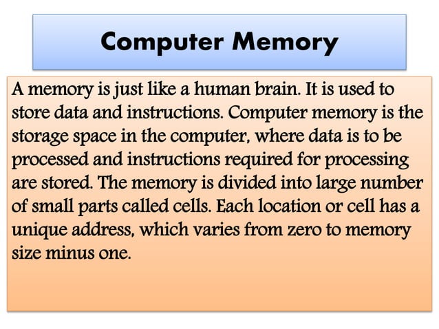 All about Computer memory in one ppt | PPTX