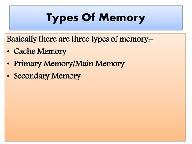 All about Computer memory in one ppt | PPTX