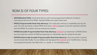 Computer Memory.pptx with its types and storage | PPT