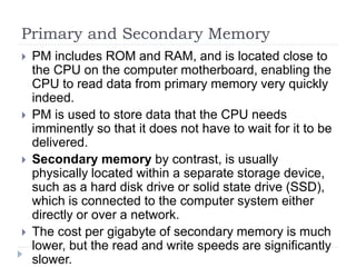 Computer Memory types and explanation with example | PPT