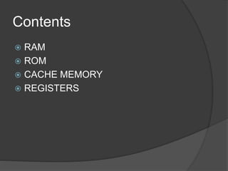 COMPUTER MEMORY | PPT
