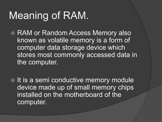 COMPUTER MEMORY | PPT