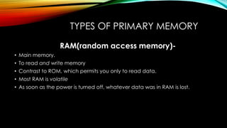 Computer memory in general | PPT