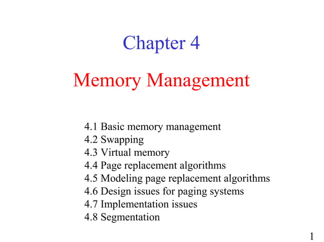 Computer memory management | PPT | Data Storage and Warehousing | Computing