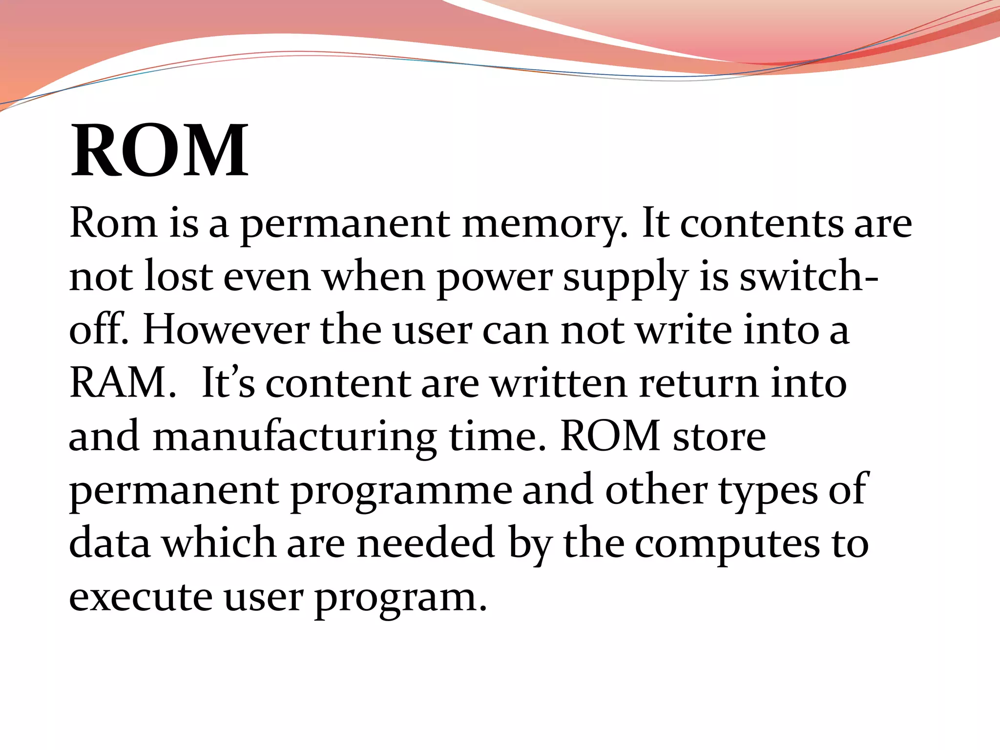 Computer memory presentation | PPTX