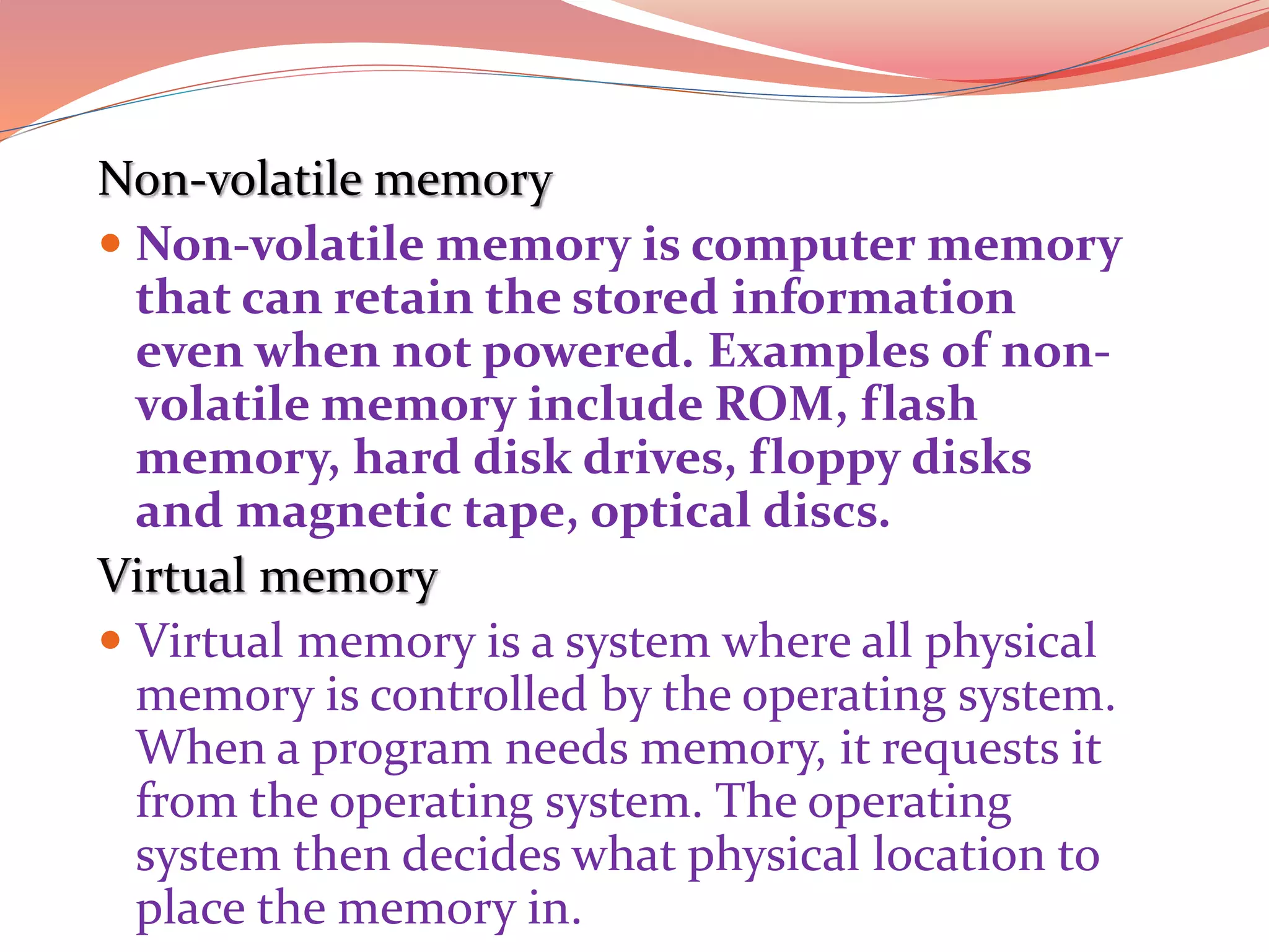 Computer memory presentation | PPTX