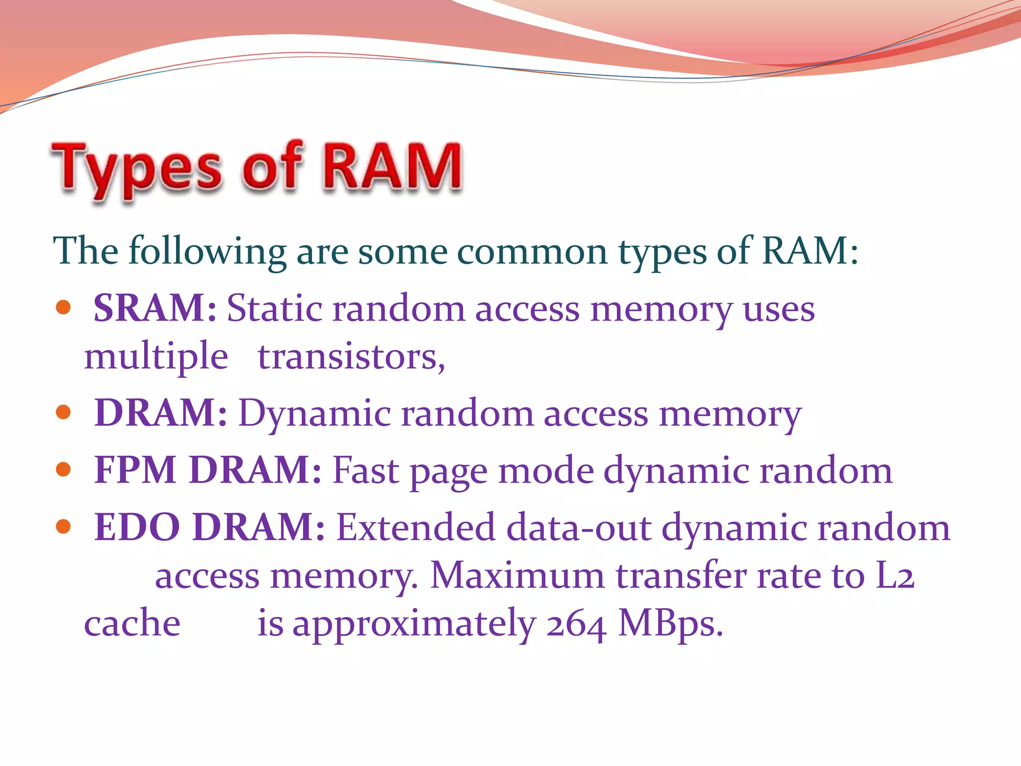 Computer memory presentation | PPTX