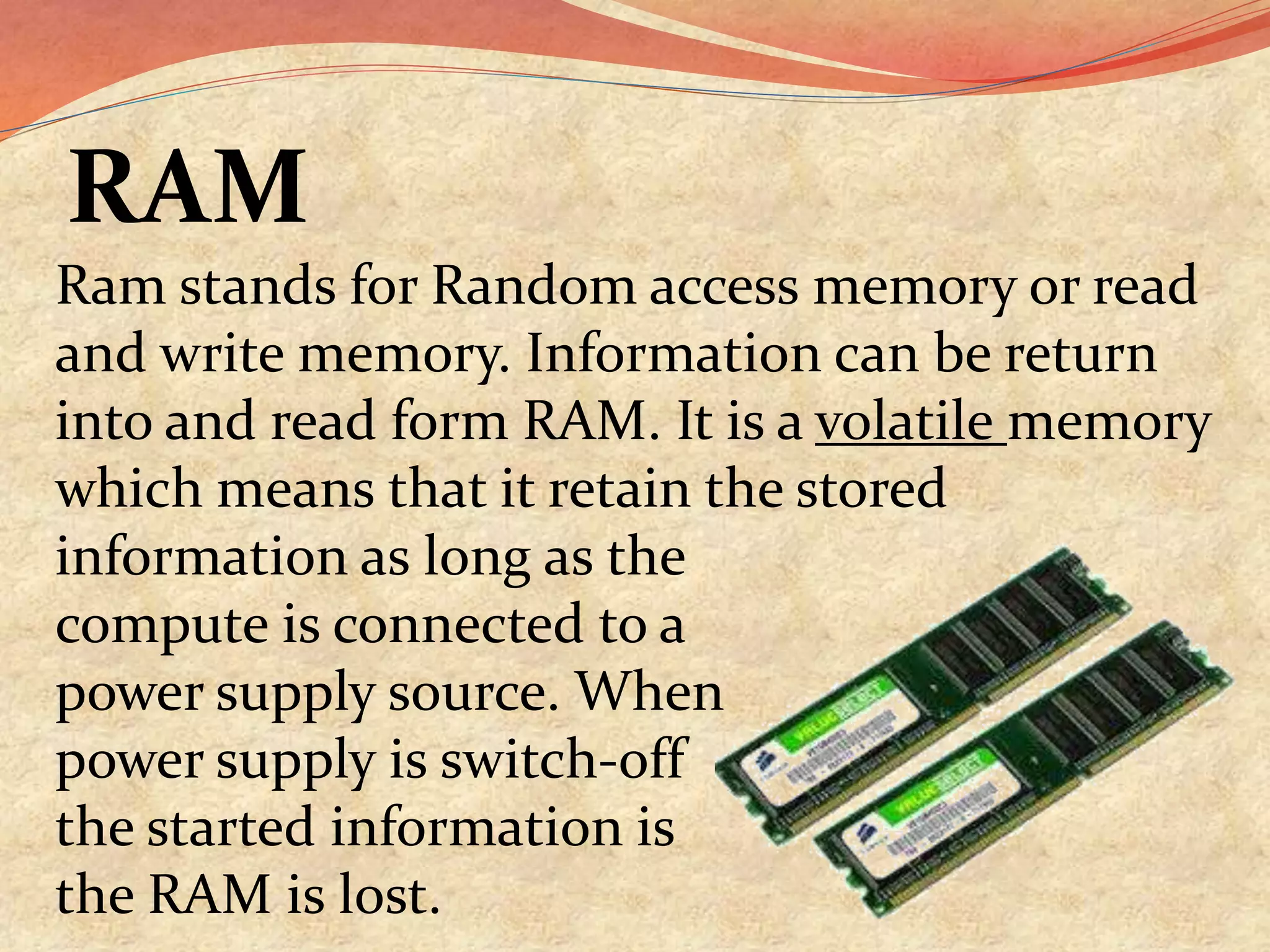 Computer memory presentation | PPTX