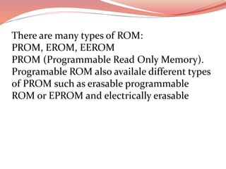 Computer memory presentation | PPTX